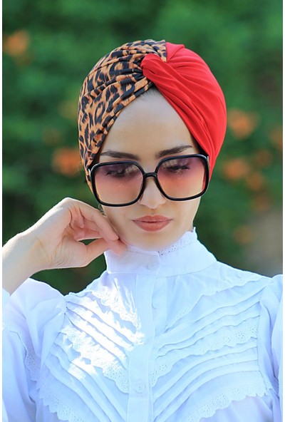 Amisos Bone Şal Çift Renkli Hazır Dolama Bone Kırmızı Leopar - Özel Tasarım- Yeni Model Tesettür Giyim Amisos Bone Şal Çift Renkli Hazır Dolama Bone Kırmızı Leopar - Özel Tasarım- Yeni Model Tesettür Giyim