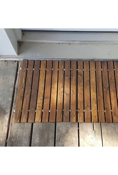 Alyones El Yapımı Dikdörtgen Masif Ahşap Kapı Paspası