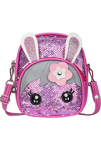 Hong Store Çocuk Yanıp Sönen Payetli Sevimli Tavşan Kulak Sırt Çantası (Yurt Dışından)