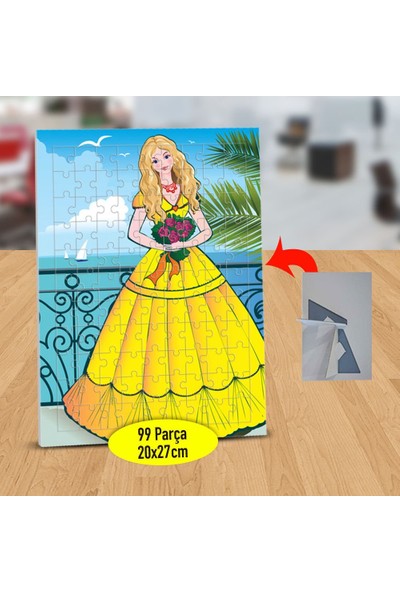 Asilmeydan Prenses Elbiseli Güzel Kız 99 Parça Puzzle Yapboz TABLO-D27C Asilmeydan Prenses Elbiseli Güzel Kız 99 Parça Puzzle Yapboz TABLO-D27C