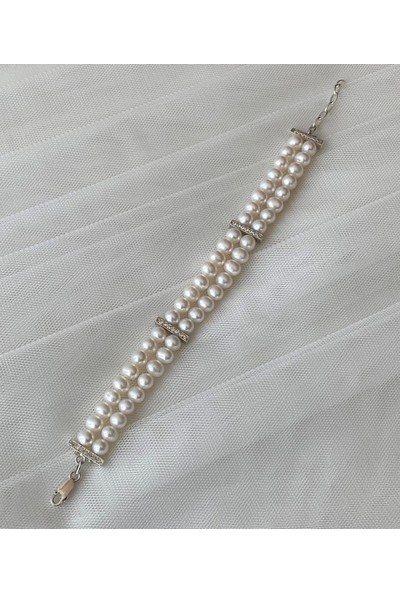 Zümrüt ST06133 Gümüş Parçalı Inci Bileklik