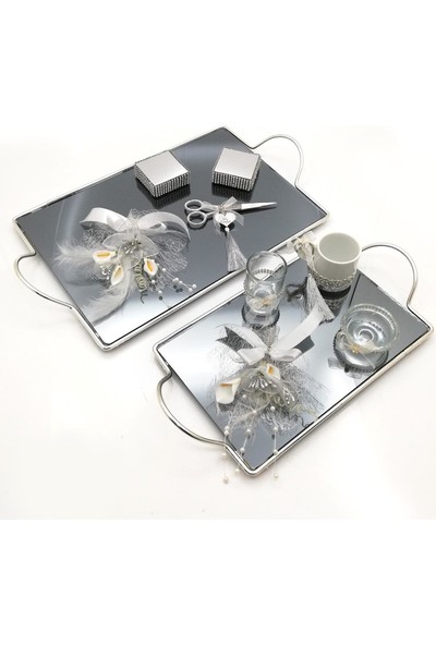 Lora Davet Söz Nişan Yüzük ve Damat Fincanı Kahve Tepsisi Takım - Gümüş 54494 Lora Davet Söz Nişan Yüzük ve Damat Fincanı Kahve Tepsisi Takım - Gümüş 54494