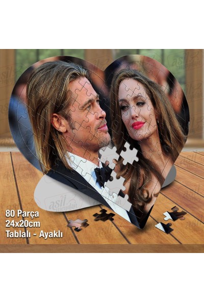 Asilmeydan Kalpli Sevgililer Günü Kişiye Özel Tasarım Puzzle Fotoğraf Baskılı Yıldönümü Yapboz