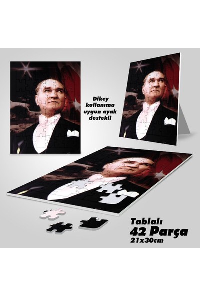 Asilmeydan Asil Hobi Mustafa Kemal Atatürk - Ay Yıldız - Yapboz -Ayak Destekli Çerçeveli 42 Parça Puzzle Asilmeydan Asil Hobi Mustafa Kemal Atatürk - Ay Yıldız - Yapboz -Ayak Destekli Çerçeveli 42 Parça Puzzle