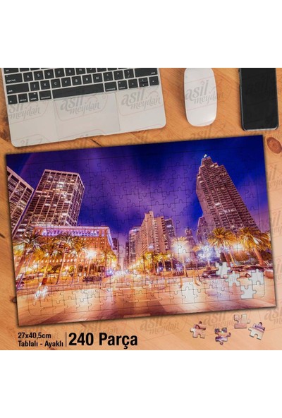 Asilmeydan Asil Hobi Yüksek Binalar - Ağaçlar - Işıklar -Şehir Yapboz -Ayak Destekli Çerçeveli 240 Parça Puzzle Asilmeydan Asil Hobi Yüksek Binalar - Ağaçlar - Işıklar -Şehir Yapboz -Ayak Destekli Çerçeveli 240 Parça Puzzle