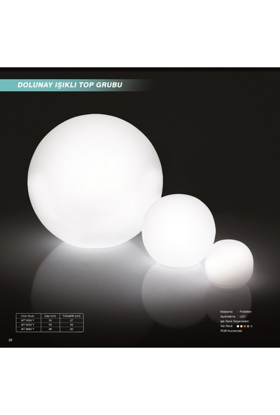 Armapol Çap 50 cm Beyaz LED Işıklı Top Küre