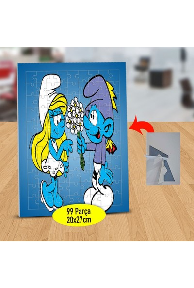 Asilmeydan Şirineye Çiçek Veren Şirin 99 Parça Puzzle Yapboz Tablo-5 Asilmeydan Şirineye Çiçek Veren Şirin 99 Parça Puzzle Yapboz Tablo-5