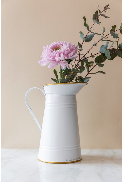 Arma House Country Tarzı Altın Beyaz Maşrapa & Vazo * 22 cm Arma House Country Tarzı Altın Beyaz Maşrapa & Vazo * 22 cm