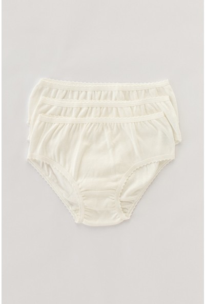 Penti Beyaz Kız Çocuk Organic 3lü Slip Külot