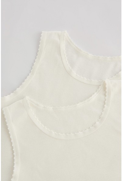 Penti Beyaz Kız Çocuk Organic 2li Atlet