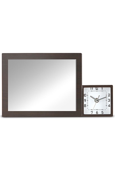 Birlik Fotoğrafçılık Koyu Kahverengi Saatli Kare LED Ayna XY-088 Birlik Fotoğrafçılık Koyu Kahverengi Saatli Kare LED Ayna XY-088