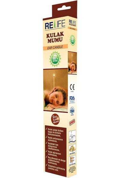 Relife Kulak Temizleme Mumu Çubuğu 1 Kutu (2 Çubuk) Relife Kulak Temizleme Mumu Çubuğu 1 Kutu (2 Çubuk)
