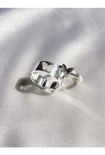 Harlofia Jewelry 925 Ayar Gümüş Ayarlanabilir Kelebek Çift Yüzük Seti Harlofia Jewelry 925 Ayar Gümüş Ayarlanabilir Kelebek Çift Yüzük Seti