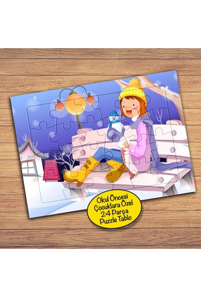 Asilmeydan Kızıl Kız ve Kardan Bebek Çocuklara Özel Puzzle Yapboz TABLO-43709 Asilmeydan Kızıl Kız ve Kardan Bebek Çocuklara Özel Puzzle Yapboz TABLO-43709