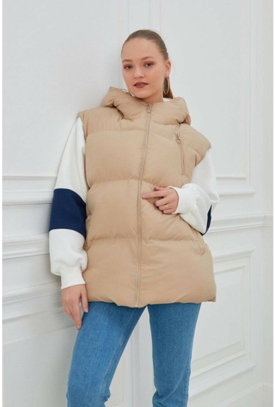 Noa Noa Kapüşonlu Oversize Boyfriend Şişme Yelek Noa Noa Kapüşonlu Oversize Boyfriend Şişme Yelek