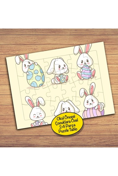 Asilmeydan Yumurta ve Sevimli Tavşan 24 Parça Çocuklara Özel Yapboz Tablo-21