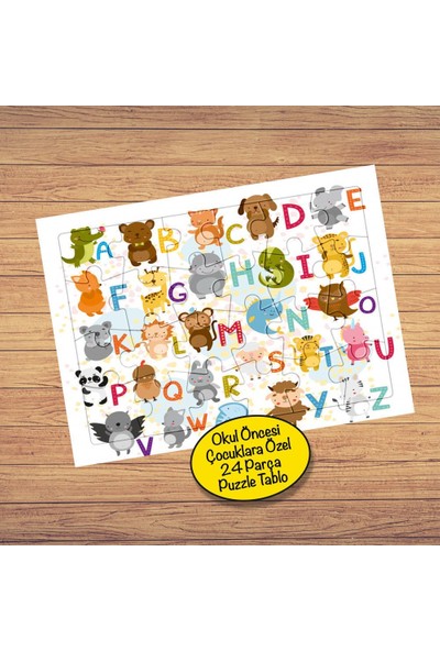 Asilmeydan Hayvan Figürlü Harfler 24 Parça Çocuklara Özel Yapboz TABLO-1270 Asilmeydan Hayvan Figürlü Harfler 24 Parça Çocuklara Özel Yapboz TABLO-1270