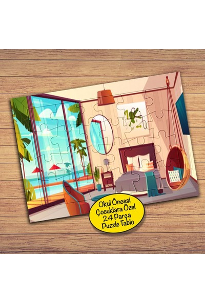 Asilmeydan Otel Odası Dizaynı 24 Parça Çocuklara Özel Yapboz TABLO-1216 Asilmeydan Otel Odası Dizaynı 24 Parça Çocuklara Özel Yapboz TABLO-1216