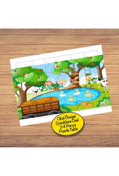 Asilmeydan Çocuk Parkı Illüstrasyon 24 Parça Çocuklara Özel Yapboz Tablo-78
