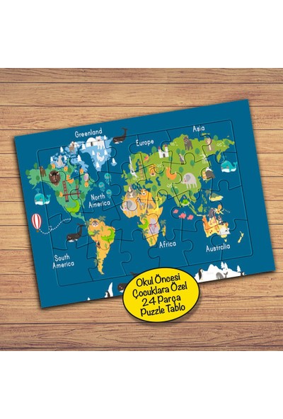 Asilmeydan Dünya Haritası-Tur 24 Parça Çocuklara Özel Yapboz TABLO-20415 Asilmeydan Dünya Haritası-Tur 24 Parça Çocuklara Özel Yapboz TABLO-20415