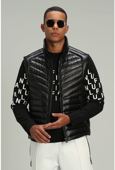 Lufian Lıtus Kaz Tüyü Yelek Siyah