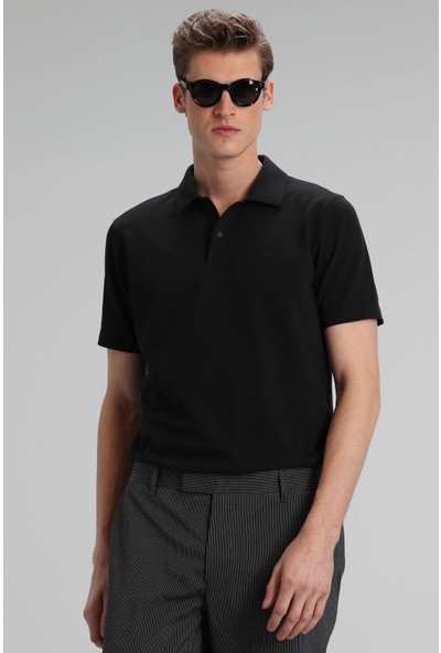 Lufian Wang Smart Erkek Polo Tişört Siyah