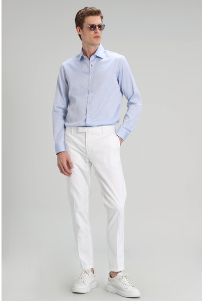 Lufian Mate Spor Erkek Chino Pantolon Slim Fit Gri