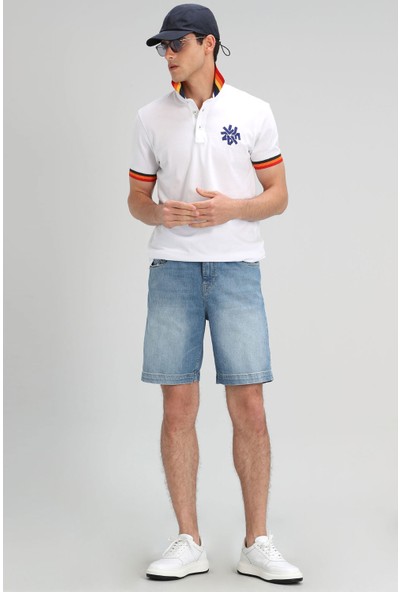 Lufian Enrıc Erkek Denim Şort Slim Fit Indigo