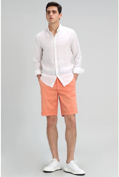 Lufian Zegler Spor Erkek Chino Şort Slim Fit Mavi