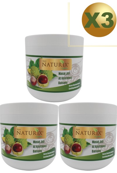 Naturix At Kestanesi Masaj Jeli 500 Ml 3'Lü Horse Chestnut Masaj Balsamı Yoğun Jel Kıvam Naturix At Kestanesi Masaj Jeli 500 Ml 3'Lü Horse Chestnut Masaj Balsamı Yoğun Jel Kıvam