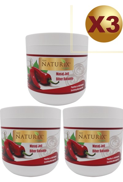 Naturix Dr. Lavender X3 Paprika Chili Biber Balsamı Masaj Jeli 500 Ml Ekstra Güçlü Masaj Balsamı