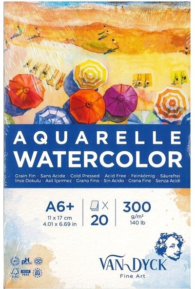 Van Dyck Suluboya Defteri 11X17CM 300GR 20 Yaprak
