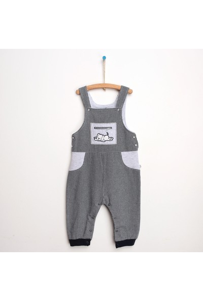 Babyz Minikareli Pamuklu Ribanalı Tek Salopet