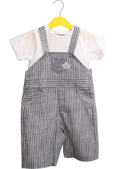 Hello Baby Yaz Erkek Bebek Denizci Salopet-Tshirt Takım