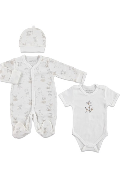 Hello Baby Bebek Yavru Fil 3'lü Tulum-Body-Şapka
