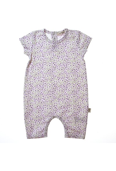 Antebies Yenidoğan Organik Çiçek Desen Kısa Kollu Barbatöz