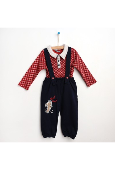 Bambaki Bebek Havalı Köpekler Salopet-Sweatshirt