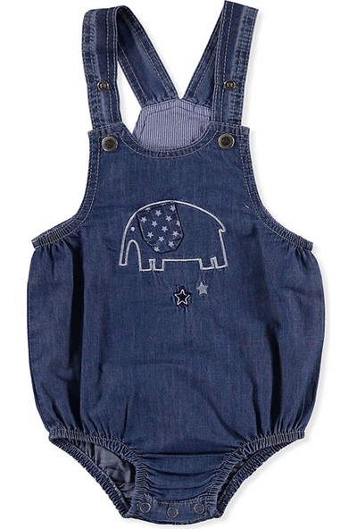 Overdo Bebek Fil Nakışlı Lastikli Bisiklet Yaka Tulum Overdo Bebek Fil Nakışlı Lastikli Bisiklet Yaka Tulum