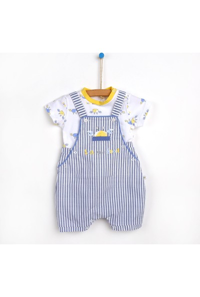 Mymio Sevimli Yengeç Çizgili Şort Salopet-Tshirt