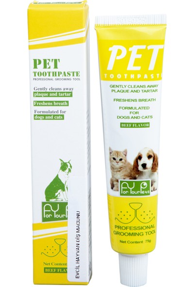 For Your Pets Kedi ve Köpek Diş Macunu Biftek Aromalı 75 gr For Your Pets Kedi ve Köpek Diş Macunu Biftek Aromalı 75 gr