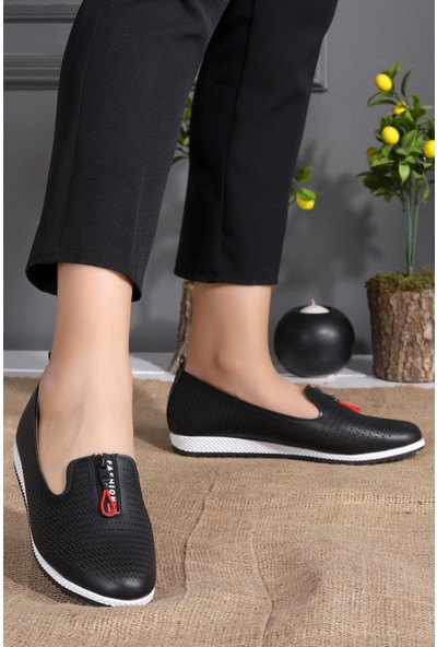 Ayakland Elz 182-01 Cilt Günlük Kadın Yazlık Babet Ayakkabı