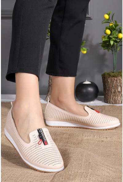 Ayakland Elz 182-01 Cilt Günlük Kadın Yazlık Babet Ayakkabı