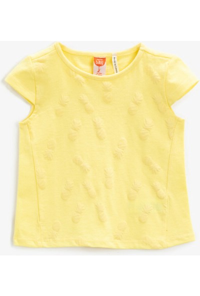 Koton Kısa Kollu Tişört Ananas Baskılı Pamuklu