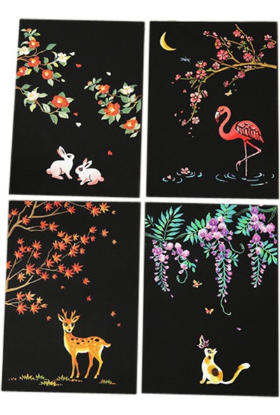 Hong Store 4 Adet 20X14CM Sanat Boyama Kağıdı (Yurt Dışından)