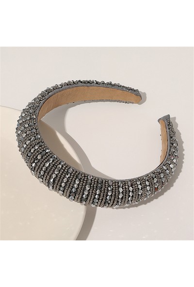 Somuch Kadın Limited Edition Lüx Taç Saç Bandı Bombeli Gümüş