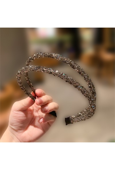 Somuch Kadın Kleopatra Ikili Gri Lüx Taç Saç Bandı