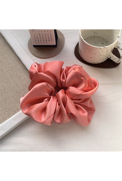 Somuch Kadın Saten Lüx L Lastik Toka Şeker Kırmızı