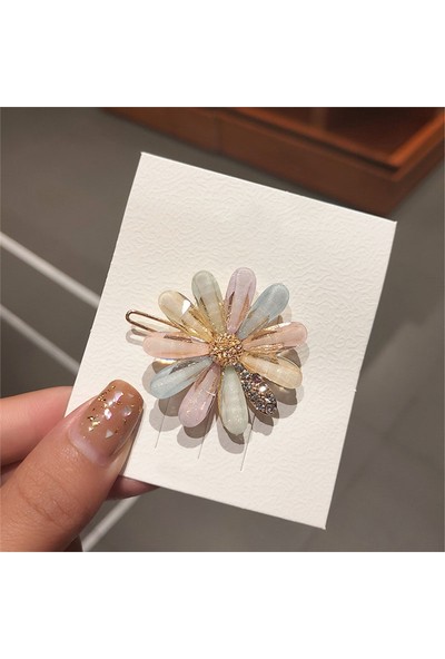 Somuch Kadın Sevimli Renkli Çiçek Yan Klipsli Saç Tokası