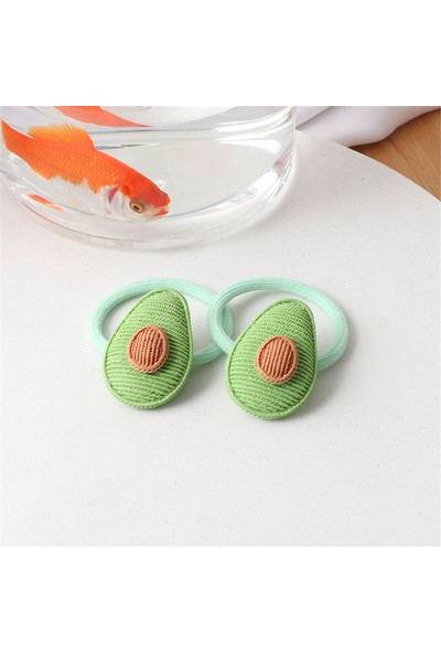 Somuch Kız Çocuk-Bebek Lüx Seri 2'li Meyve Lastik Toka Avokado