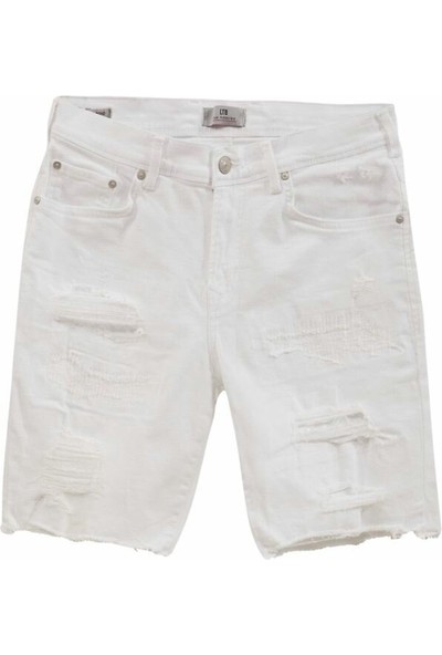 LTB Elrond White Full Damaged Wash Erkek Jean Şort LTB Elrond White Full Damaged Wash Erkek Jean Şort